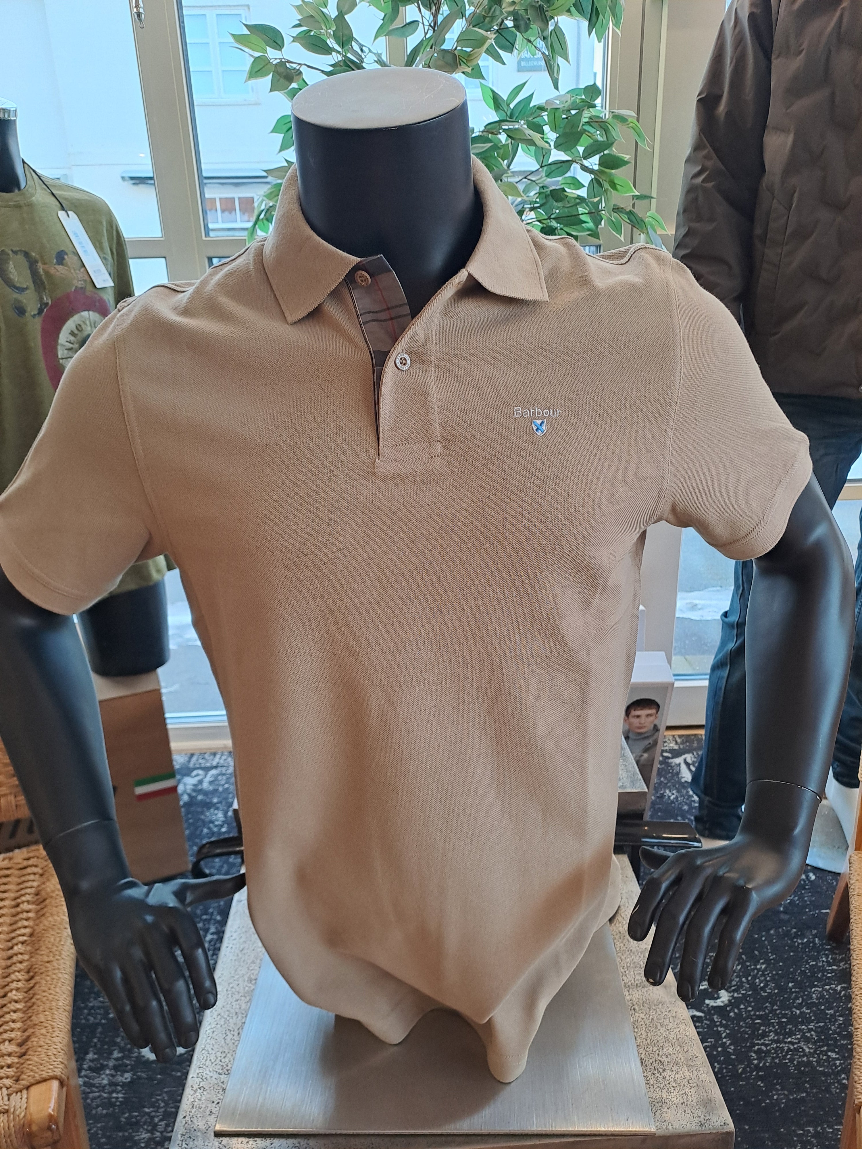 Barbour polo t-shirt tartan MML0012 sand/39