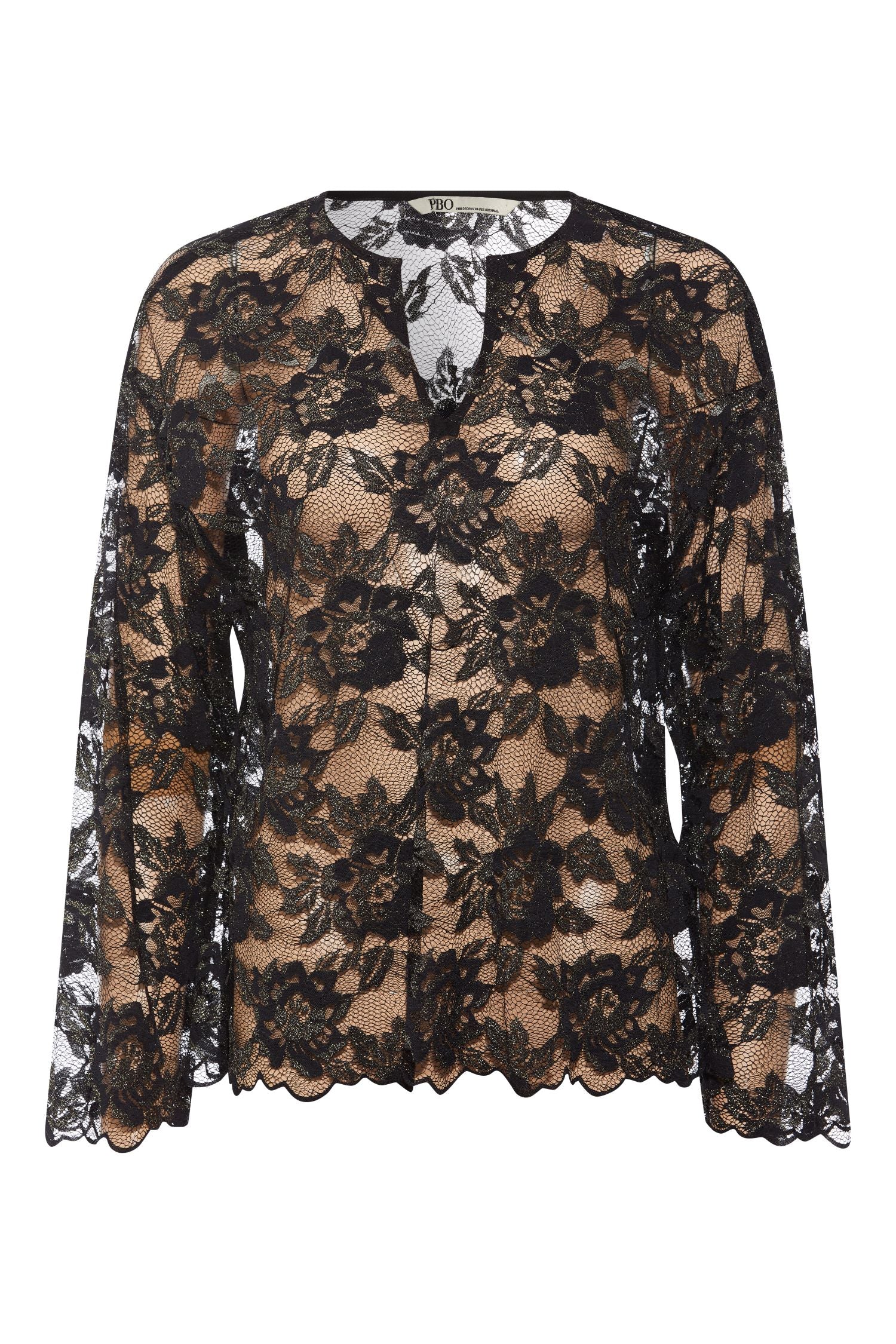 PBO bluse Kaltek blonde sort/guld